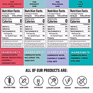 HOPLARK Sparkling HopTea - The Relax Pack - Craft Brewed NA Beer Alternative - Organic, Gluten-Free, Non GMO, Zero Calories, Sugar-Free, Unsweetened (12, 16oz Cans)