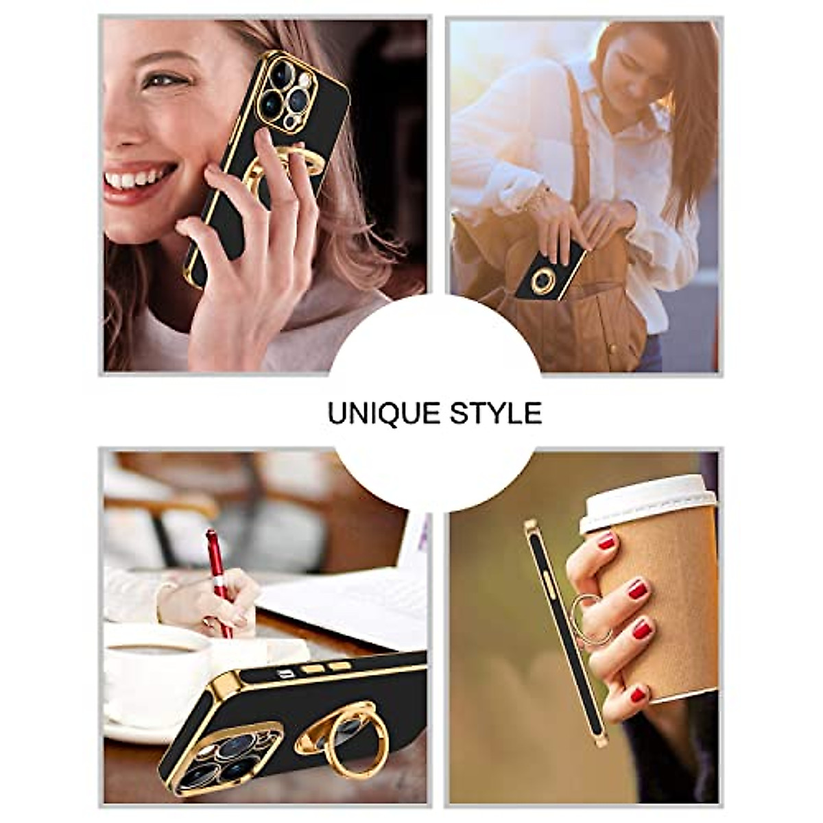 BENTOBEN iPhone 14 Pro Case, iPhone 14 Pro Phone Case, Slim Fit 360° Ring Holder Shockproof Kickstand Magnetic Car Mount Supported Protective Women Girls Men Boys Cover for iPhone 14 Pro 6.1", Black