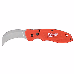 Milwaukee 48-22-1985 Fastback Hawk Bill Folding Knife w/Belt Clip and Lanyard Hole