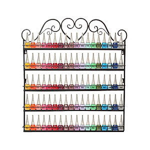DAZONE 3 in 1 Nail Polish Wall Rack Organizer Holds 200 Bottles Nail Polish Shelf 3 pcs Included Black
