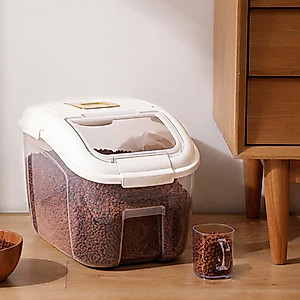 Rice Storage Container, Kitchen Rice Container, Sealed Rice Storage Container, Dog Food Container, Dog Food Storage Container, Rice Dispenser 25 pounds is Suitable for Whole Grains, pet Food