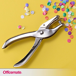 Officemate 1- Hole Punch, 5 Sheet Capacity, Silver (90091)