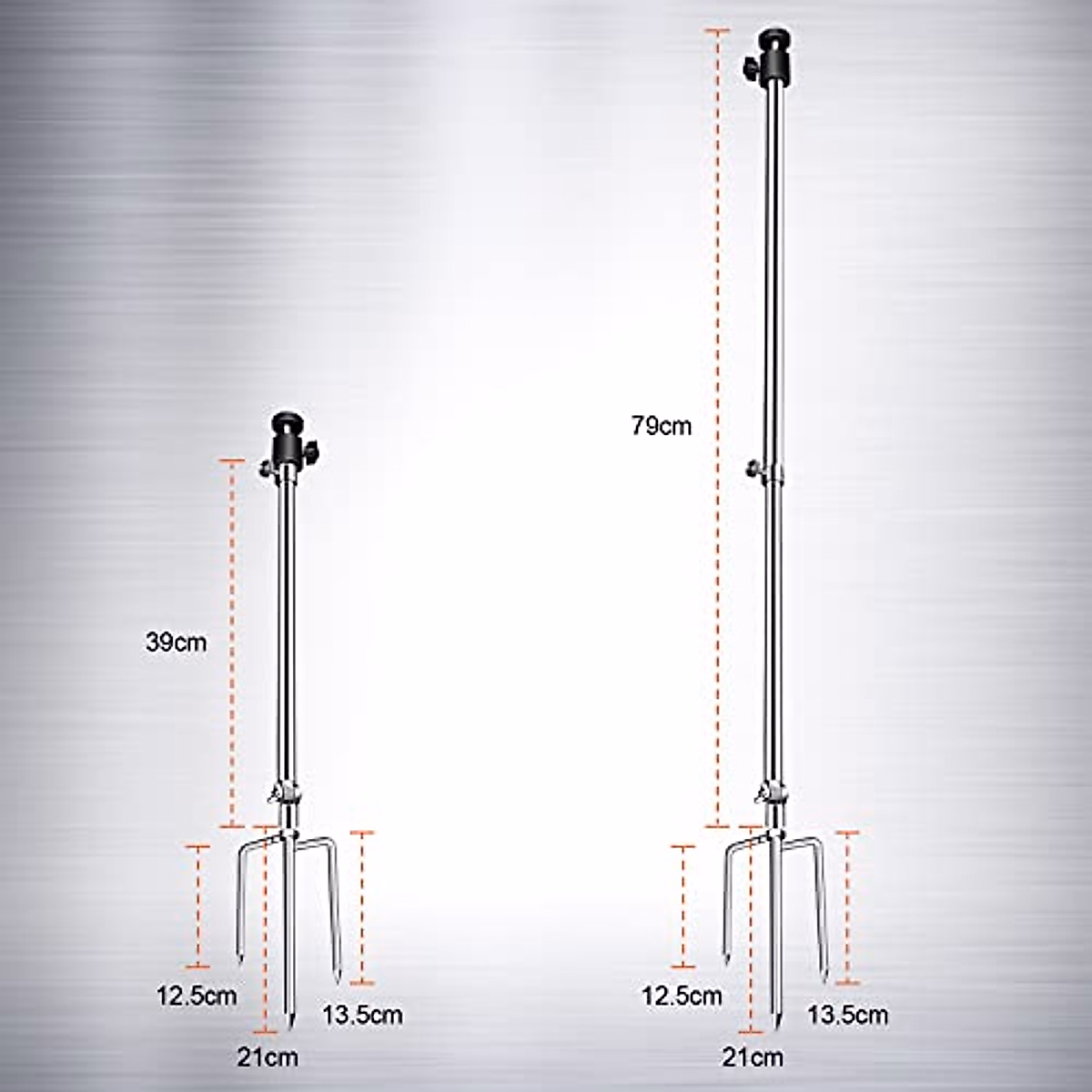Adfitjo Game & Trail Camera Mount, Thickened Collapsible Stainless Steel Bracket, 360 Degree Adjustable Universal Screw Connection 1/4''-20 (6mm), for Mounting Trail Cameras, Solar Panels, etc.