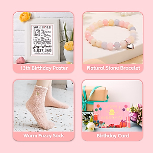 13th Birthday Gifts for Girls, Happy 13th Birthday Gift Ideas, 10 Pieces Unique 13th Birthday Gifts for Daughter, Niece, Granddaughter, 13th Birthday Gifts for Her, Official Teenager Birthday Gifts