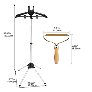 Generic Foldable Garment & Clothes Drying Rack,Adjustable Height,Handheld Hanging Ironing Machine Hanger Steam Ironing Machine Accessories Bracket, 4 Legs, LYJ841