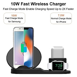 3 in 1 Charging Station | Magnetic Charging Station | Wireless Charging Station | Phone Charger | Smart Watch Charger | Airpod Charger (Black)