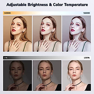 Pixel LED Video Light Panel Lighting Kit, 2Pack P20 3200K-5600k Dimmable Bi-Color Soft Light with LCD Display Brightness and Mini Tripod for Game/Live Stream/YouTube/Photography