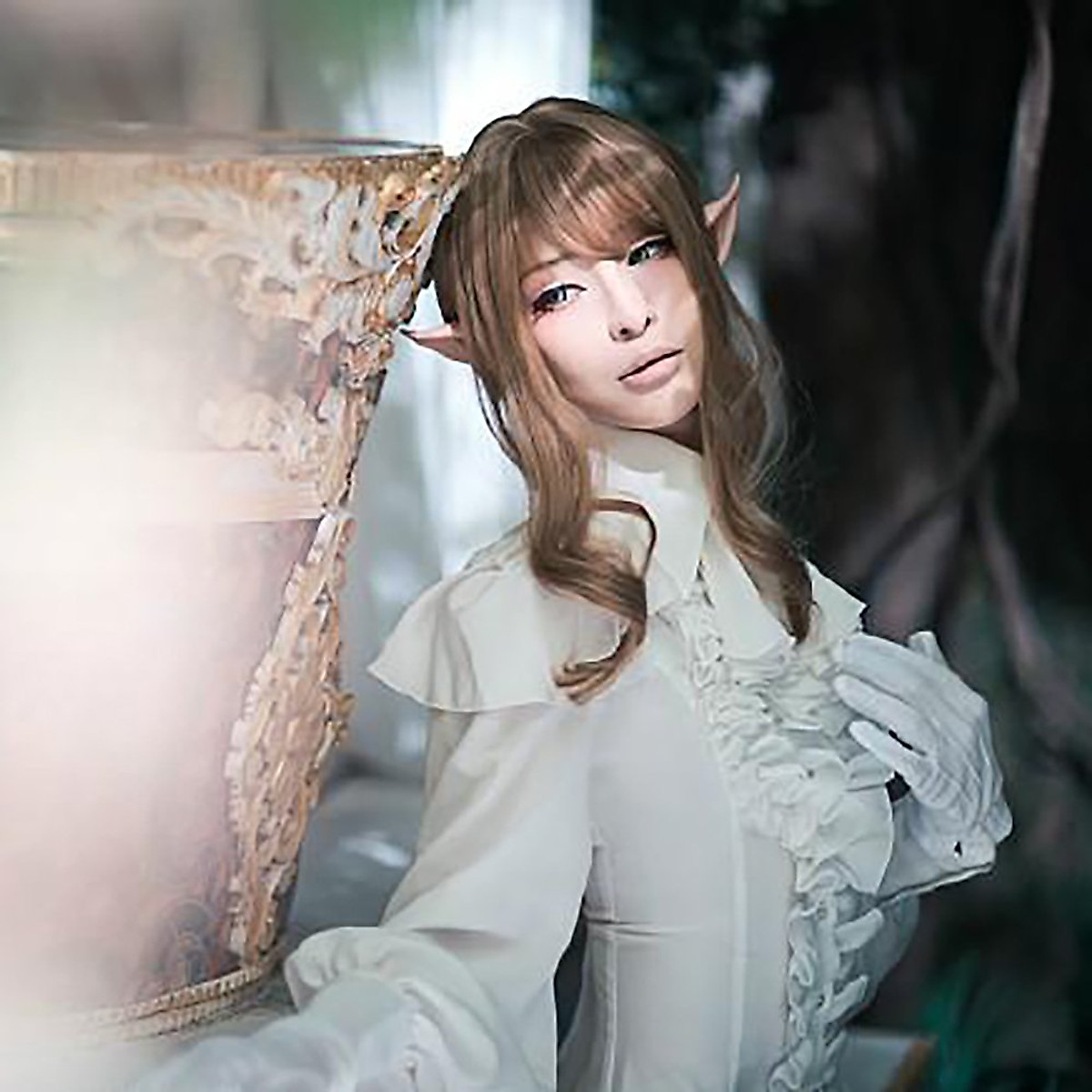 Secaden Cosplay Fairy Pixie Elf Ears Soft Pointed Ears Tips Anime Party Dress Up Costume Accessories (Long Style)