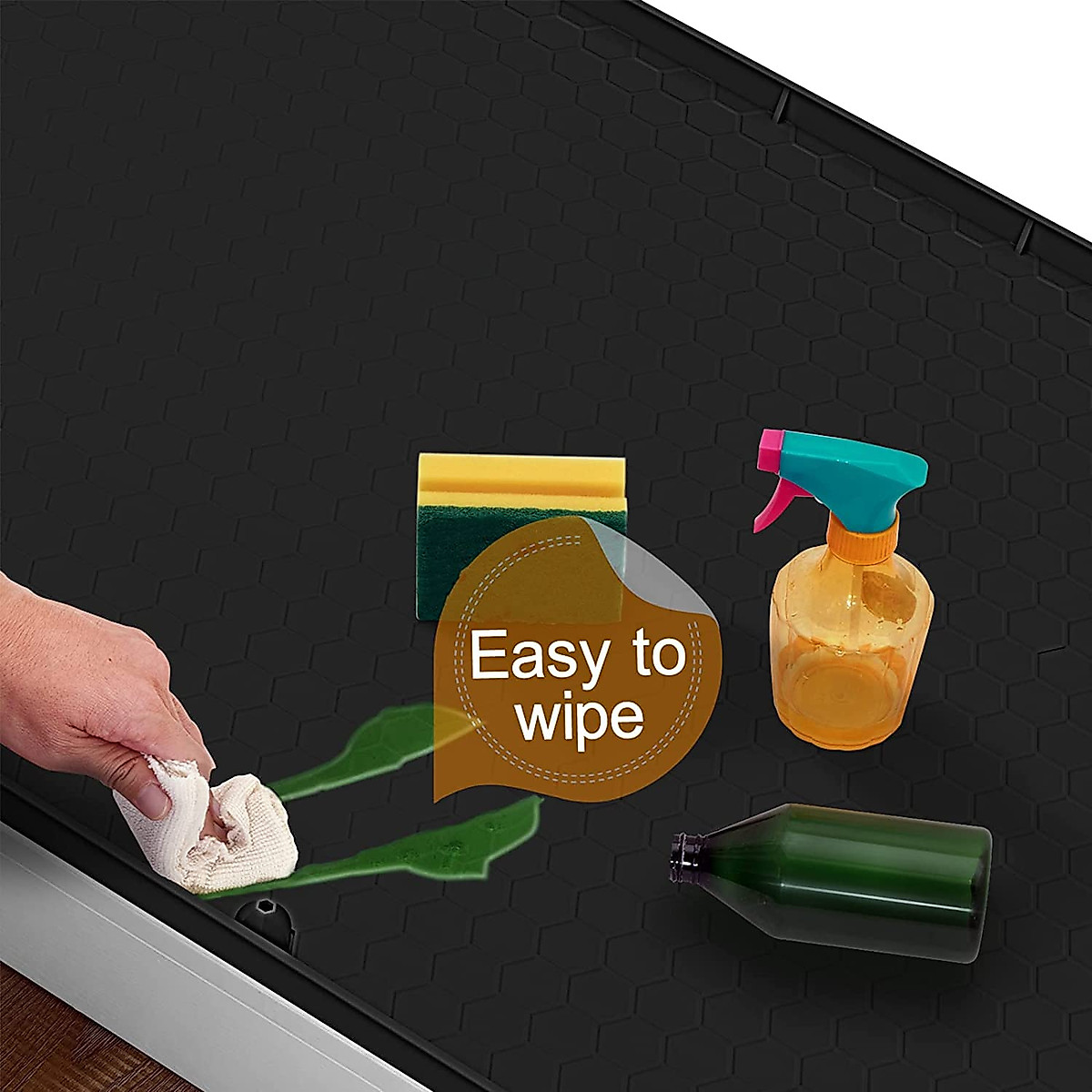 Under Sink Mat, 28" x 22" Under Sink Mats for Kitchen Waterproof, Flexible Silicone Under Kitchen Sink Liner Mat, Multipurpose Under Sink Drip Tray for Kitchen Bathroom Cabinet