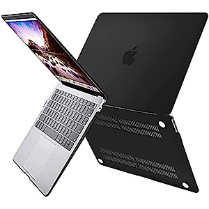 MOSISO Compatible with MacBook Air 13 inch Case 2022 2021 2020 2019 2018 Release A2337 M1 A2179 A1932 Retina Display with Touch ID, Plastic Hard Shell Case & Keyboard Cover Skin, Black
