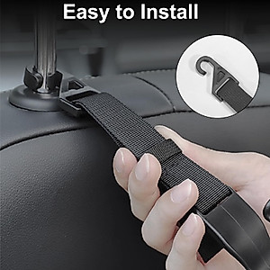 TUTUDOW 4 PACK Adjustable Car Seat Headrest Hook, Universal Car Storage Headrest Hanger Holder Hooks Organizer, Durable Backseat Hanger Interior Accessories for Umbrella, Handbag, Purse, Coat