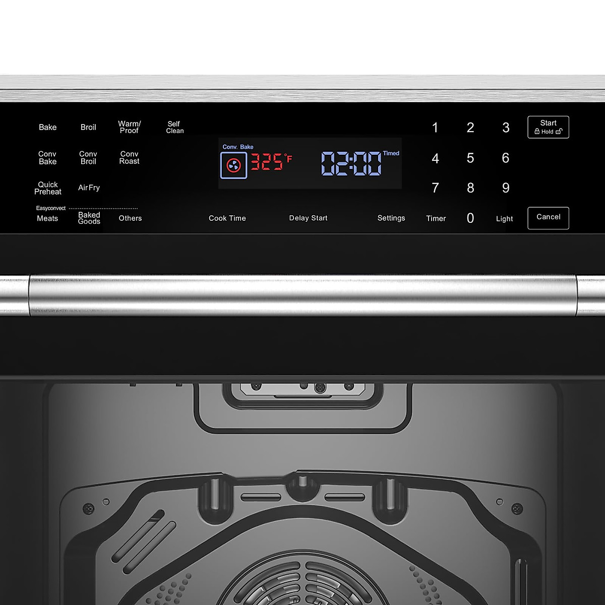 Generic 30" Electric Single Wall Oven with 10 Cooking Functions, Self Cleaning LED Digital Display, Convection Fan, Touch Control, 5 cubic feet, Silver