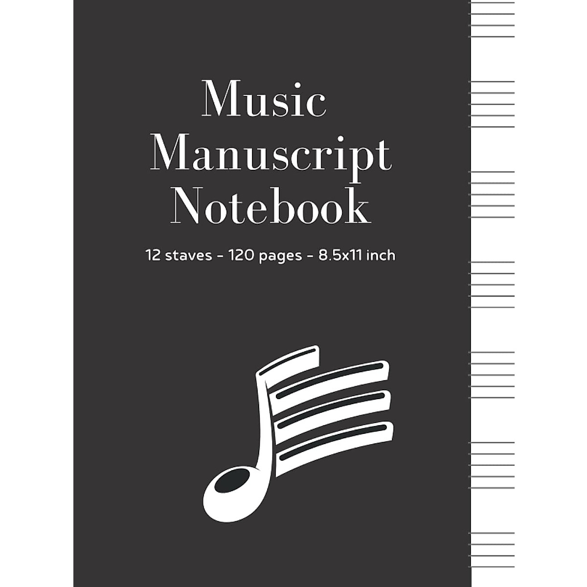 Music Manuscript Notebook – 12 staves: Composition Notebook For Kids |Manuscript Paper With 12 Staves For Beginners and Intermediate |Gift For Musical ... Musician, Music Producer, writer supplies|