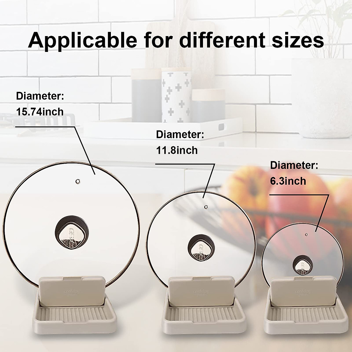 2Pack Spoon Rest with Pot Lid Holder, Foldable Cooking Ladle/Spatula/Spoon Holder Organizer with Drip Pad for Stove Top, Heat-Resistant Utensil Rest for Kitchen Countertop (Ivory)