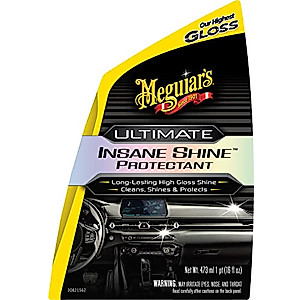 Meguiar's Ultimate Insane Shine Protectant Spray - Non-Greasy, Long-Lasting Shine for Vinyl, Rubber, and Plastic - Protects Against UV Rays and Fading - Easy to Use - 16 Oz