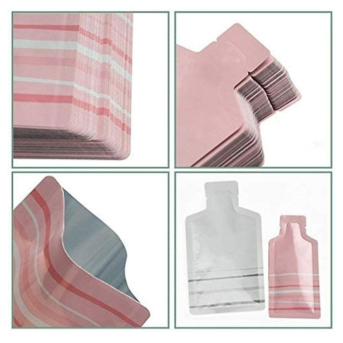 Bottle Shape Open Top Aluminum Foil Pouch Package Bag with Tear Notch Portable Cute Bottle Shape Food Preservation Smell Proof Packaging Pouches (White, 2.9×5.1in (7.5×13cm))