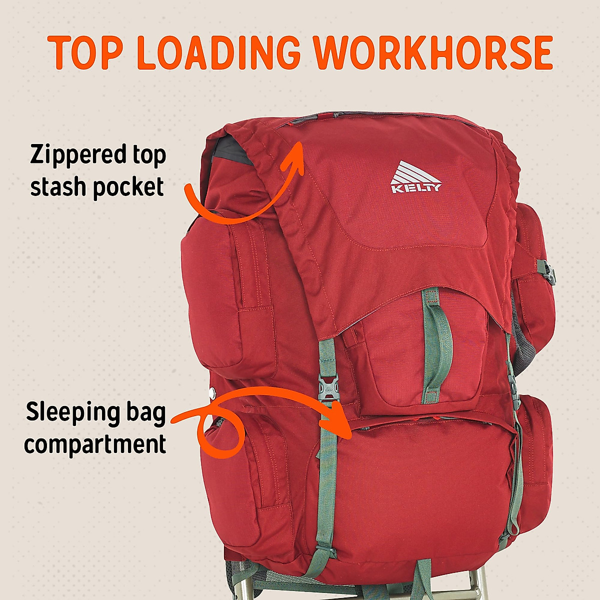 Kelty Trekker 65 Backpack, Garnet Red