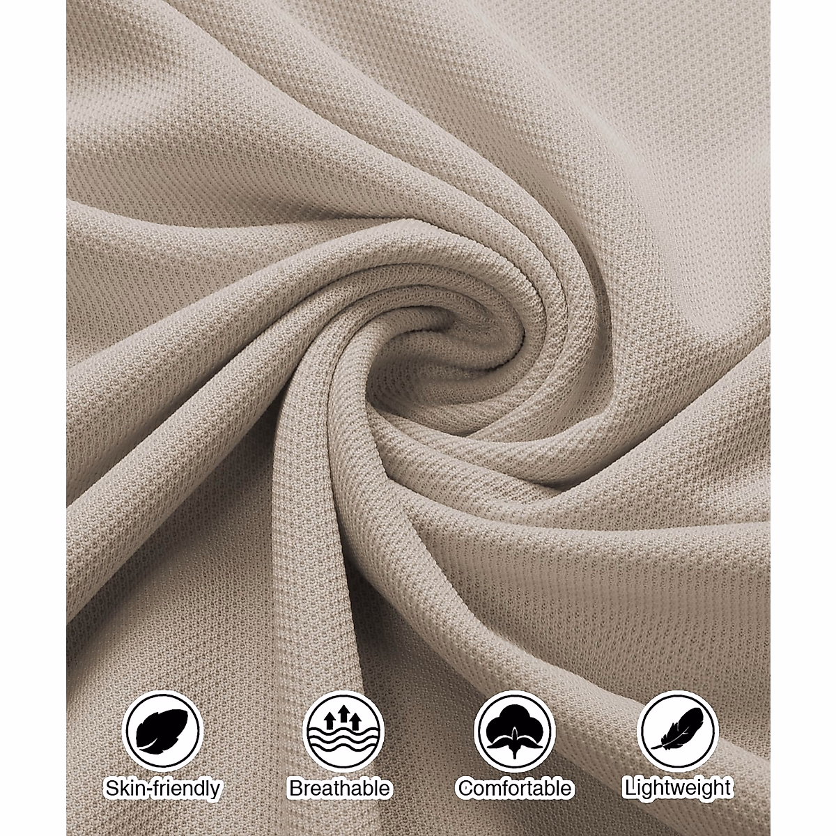 GEEK LIGHTING Mens Short Sleeve Polo Shirts Casual Collared T-Shirt for Golf Tennis Light Khaki XL