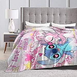 SOMNY Cartoon Blanket Air Conditioner Blanket Ultra-Soft Micro Fleece Blanket for Couch Bed Car Warm Plush Throw Blanket Suitable for All Season 50''X40'', Pink