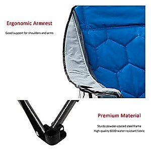 SUNNYFEEL XL Padded Oversized Camping Chair, Heavy Duty Folding Camp Chairs w/Cup Holder and Carry Bag, Portable Lawn Chairs, Foldable Outdoor Sofa for Adults, Sports, Tailgating, Beach,RVing