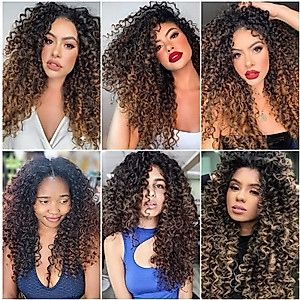 GoGo Curl Crochet hair 18inch Water Wave Crochet hair Ombre Synthetic Bohemian Crochet Braid Deep Wave Braiding hair Extensions (5Packs,1B/4/30)