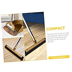 HANABASS Metal Spatula 1 set Sweep Board Garbage of Cleaning Brush for Household Floor Kitchen Up Pan Stand Home Shovel Tool Combo Handle Room Table Lobby Desk Scraper Dustpan Broom Bathroom Brooms