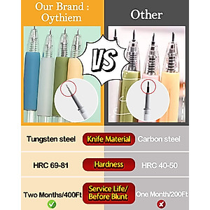 Oythiem Pen Knife Craft Cutting Tools - Craft Knife, Paper Pen Cutter Knife, Precision Paper Cutter Pen Student Utility Knife Pen with Refillable Tungsten Steel Cutter Head Refill, 12 PACK