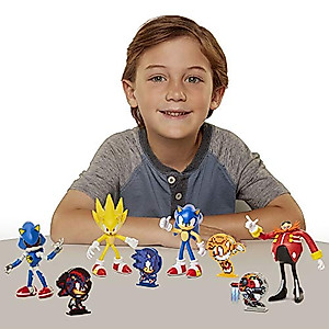 Sonic The Hedgehog Collectible Metal Sonic 4" Bendable Flexible Action Figure with Bendable Limbs & Spinable Friend Disk Accessory Perfect for Kids & Collectors Alike for Ages 3+