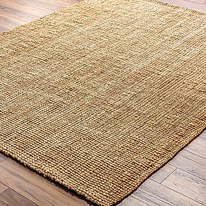 Hauteloom Ilana Jute Living Room, Bedroom Area Rug - Transitional, Traditional - Faded Driftwood,Chocolate Brown,Dark Brown - 8'6" x 11'6"