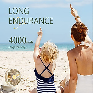 Coplax Table Fan, Rechargeable Remote Control Fan with Auto Oscillation 90 Foldable Ultra Quiet 4 Speeds Wind, Portable Air Circulator Fan,Hang Hook, USB Wall Fan for Bedroom Office Kitchen