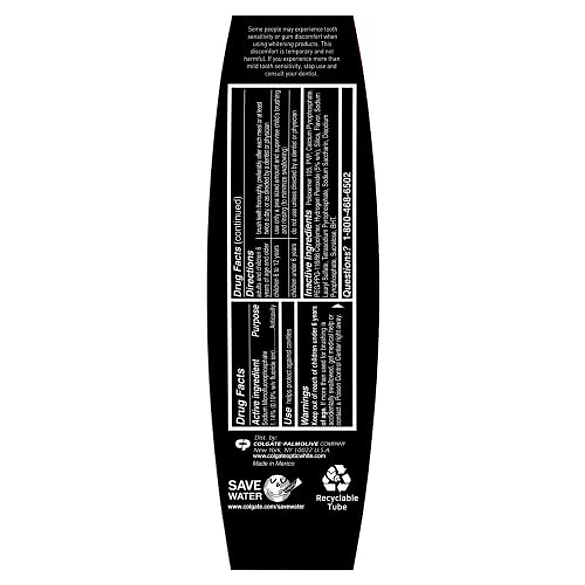 Colgate Optic White Pro Series Whitening Toothpaste with 5% Hydrogen Peroxide, Enamel Strength, 3 oz Tube