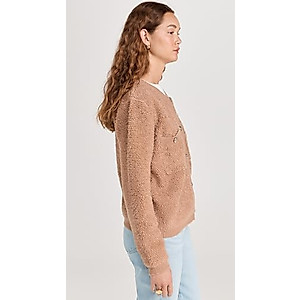 Line & Dot Women's Khloe Cardigan, Taupe, Tan, L