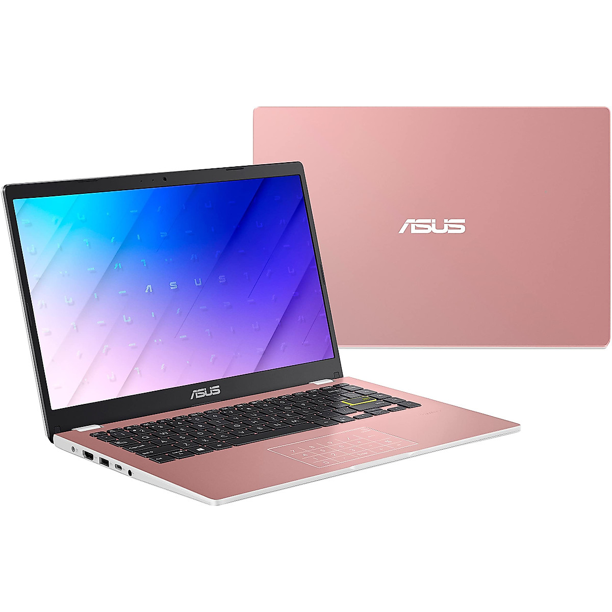 ASUS 14"" HD Display Laptop,Intel Dual Core N4020 (up to 2.80 GHz),4GB RAM, HDMI, 64GB eMMC, Bundle w/ 256GB SSD and GalliumPi Mousepad, Rose Gold