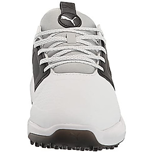 Puma Golf Men's Ignite Elevate Golf Shoe, Puma White-Puma Black-Metallic Silver, 10.5