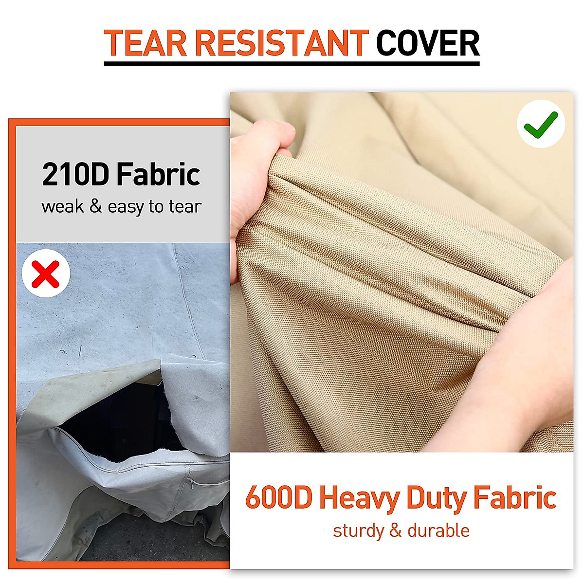 Arcedo Patio Furniture Set Cover, Waterproof Outdoor Round Table and Chairs Set Cover, Heavy Duty Garden Furniture Cover for Patio Dining Set, All Weather Protection, 94”Dia x 30”H, Beige & Brown