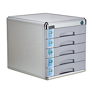 Flat File Cabinet, 5-Layers Office Storage Cabinet, Desktop Storage with Lock, Suitable for A4 File Storage