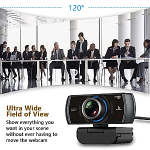 NexiGo N980P 1080P 60FPS Webcam with Microphone and Software Control, USB Computer Camera, Built-in Dual Noise Reduction Mics, 120° Wide-Angle for Zoom/Skype/FaceTime/Teams, PC Mac Laptop Desktop