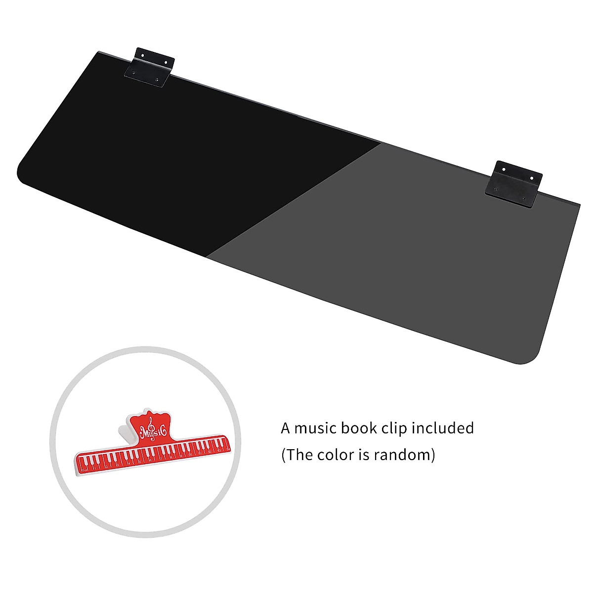 Sheet music stand compatible for Casio Roland Yamaha P35 P45 P48 P105 P115 P121 P125 P128 KB/PSR/PSR-E/PSR-S/YPT/EW/NP/KBP/DGX series electronic digital keyboard piano (Black)