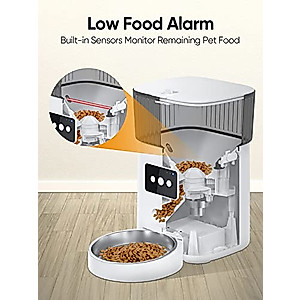 Petchain Automatic Cat Feeder, 4L WiFi Pet Food Dispenser for Cats and Dogs APP Control Auto Pet Feeder Up to 20 Portions15 Meals per Day, Low Food Alarm and 10s Voice Recorder for Pet