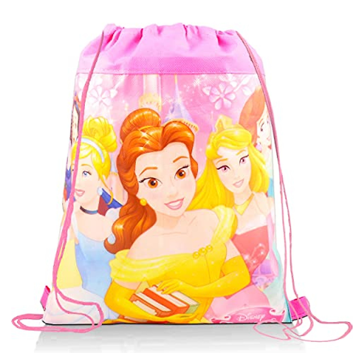 Disney Princess Backpack and Drawstring Bag for Girls Set - Bundle with 11” Princess Mini Backpack, Disney Princess Drawstring Bag, Water Bottle, Stickers, More | Princess Backpack for Girls