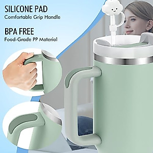 LorinShine 40 OZ Stainless Steel Tumbler with Lid and Straw, Insulated Cup with Handle, Leak Proof Tumbler, Large Water Iced Tea Coffee Bottle for Gift/Travel/Sport/Home