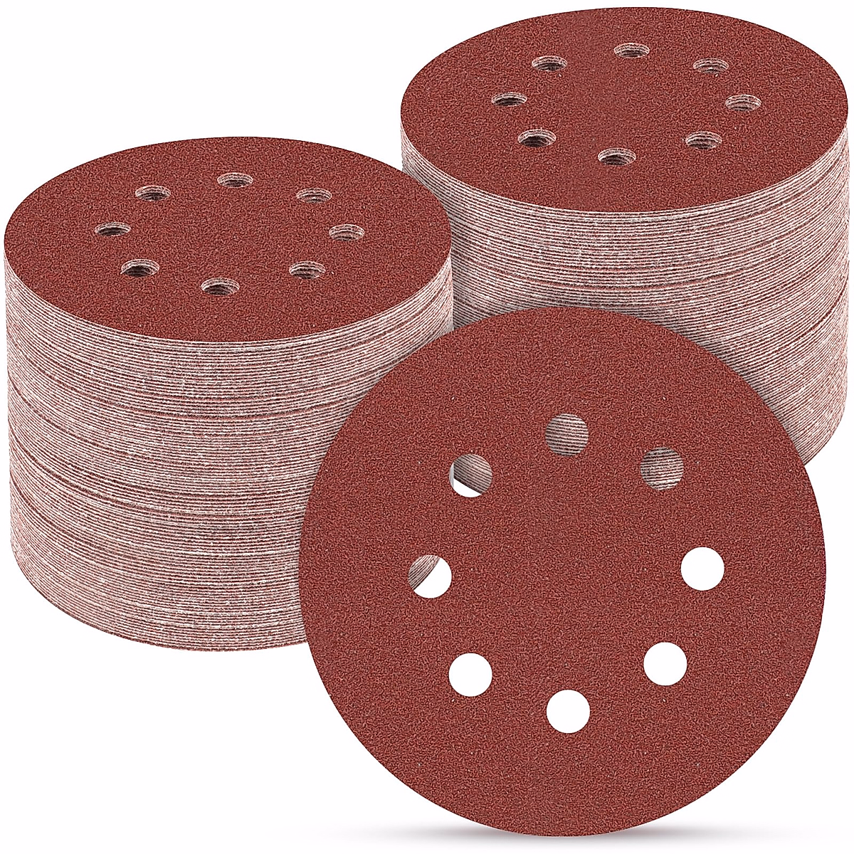 POTUINOM 165 PCS 5 Inch Sanding Discs,Round Hook and Loop Sandpaper for Random Orbital Sander 40 60 80 120 150 240 320 400 600 Grit