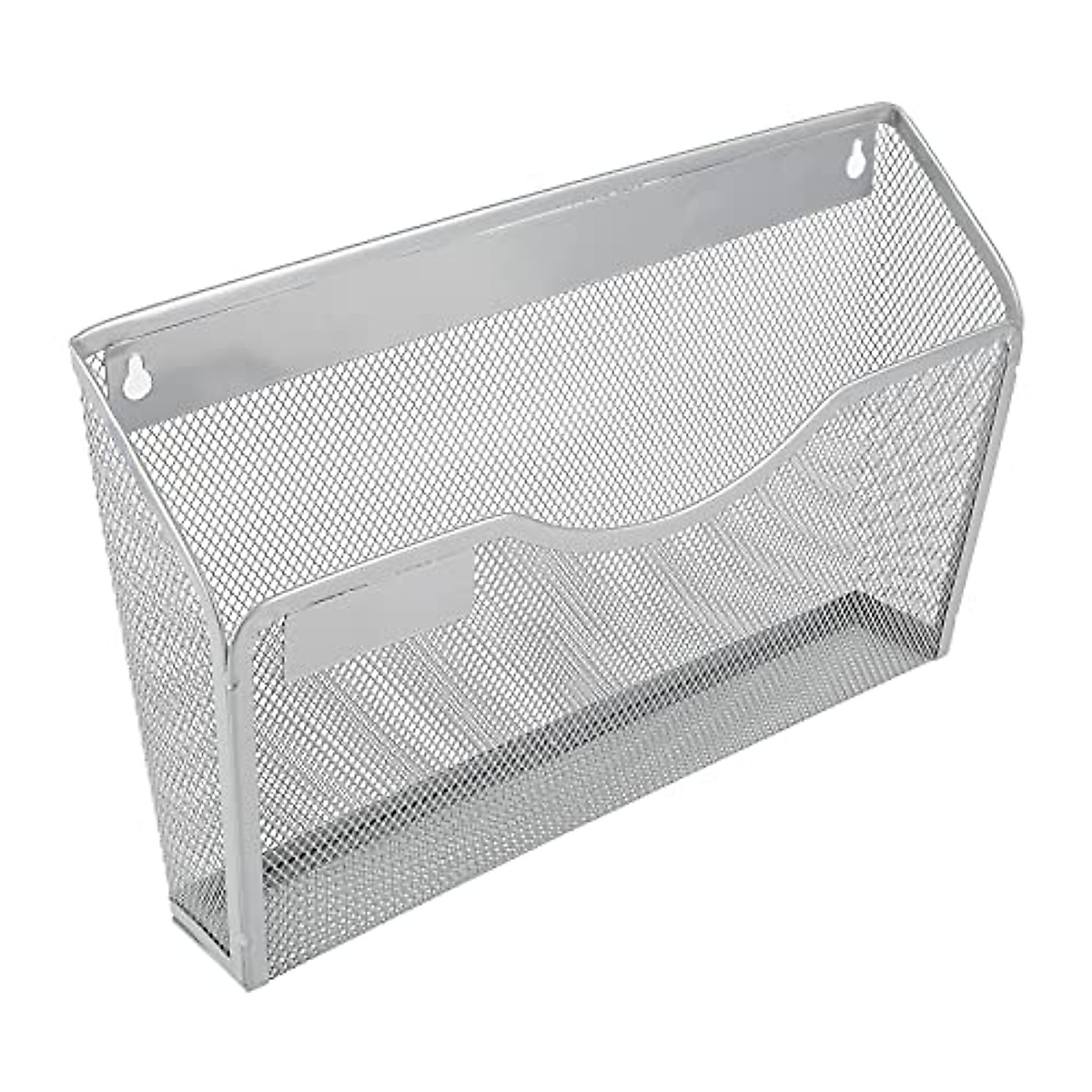 EasyPAG Mesh Wall File Holder 3 Pockets Hanging File Folder Organizer for Home and Office with Nametag Label, Silver