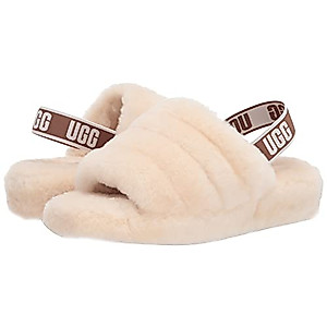 UGG Women's Fluff Yeah Slide Slipper, Natural, 9 M US