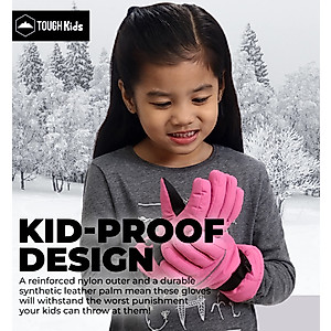 Tough Outdoors Kids Snow Gloves - Kids Winter Gloves - Kids Waterproof Insulated Gloves - Girls & Boys Winter Gloves - Kids Ski & Snowboarding Gloves - Children's Winter Gloves - Toddler Snow Gloves
