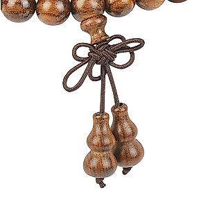 anzhongli mala beads bracelet 108 8mm Beaded Necklace sandalwood elastic (Gourd - Rosewood)