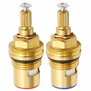 VIKKSAER 2PCS 1/2 Inch Hot & Cold Ceramic Cartridge, 2 Hole Mount Tap Faucet Cartridges, Replaces 45882000 45883000