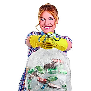 Aluf Plastics 39 Gallon 1.0 MIL Clear Drawstring Trash Bags - 33" x 40" - Pack of 70 - For Lawn & Leaf