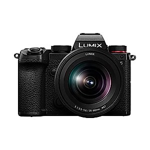 Panasonic LUMIX S5 Full Frame Mirrorless Camera, 4K 60P Video Recording with Flip Screen & WiFi, LUMIX S 20-60mm F3.5-5.6 Lens, L-Mount, 5-Axis Dual I.S, DC-S5KK (Black) (Renewed)