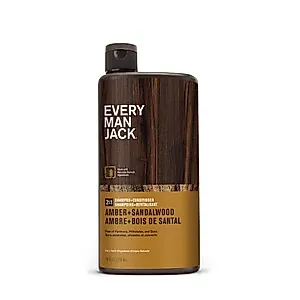 Every Man Jack 2-in-1 Daily Shampoo + Conditioner - Amber + Sandalwood | Nourishing For All Hair Types, Naturally Derived, Cruelty-Free Shampoo and Conditioner Set for Men | 24oz -1 Bottle
